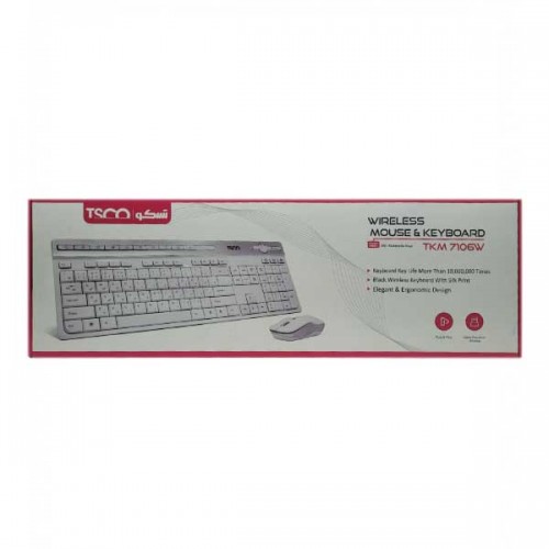 مشخصات، قیمت و خرید کیبورد و ماوس بي سيم TSCO مدل TKM 7106W با حروف فارسی | سیپاس